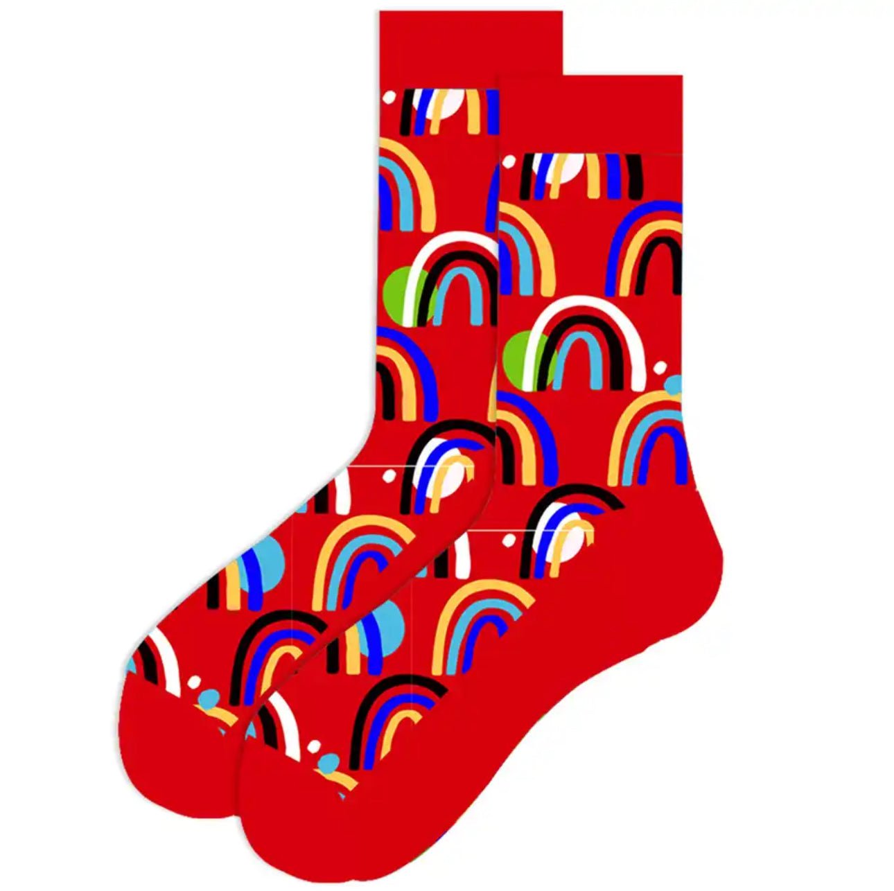 Abstract Art on Red Crazy Socks – Crazy Sock Thursdays