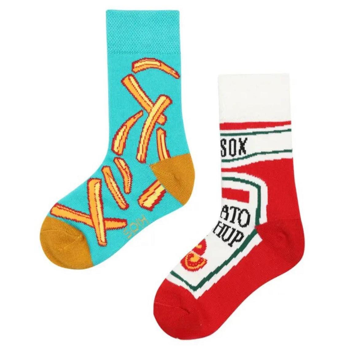 Ketchup and Fries Odd Paired Kids Crazy Socks – Crazy Sock Thursdays
